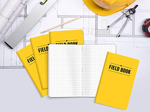 Field Notebook/Pocket Journal - 3.5"x5.5" - Yellow - Graph Memo Book - Pack of 5