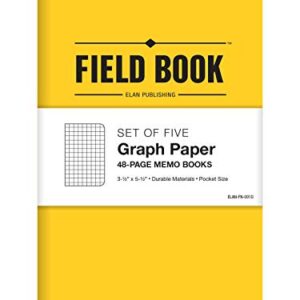 Field Notebook/Pocket Journal - 3.5"x5.5" - Yellow - Graph Memo Book - Pack of 5