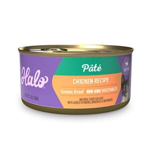 halo kitten grain free wet cat food pate, chicken recipe, healthy cat food with real, whole chicken , 3oz can (pack of 12)