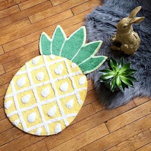 YOUSA Pineapple Area Rug for Living Room Pineapple Shaped Door Mat (39.3''x23.2'')