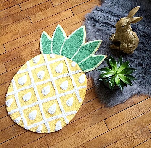 YOUSA Pineapple Area Rug for Living Room Pineapple Shaped Door Mat (39.3''x23.2'')