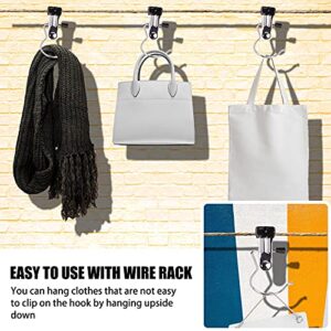 Laundry Hanging Hooks with Clips Boot Hanger Heavy Duty Clothes Pins, Portable Metal Drying Clip for Bras, Socks, Towels, Underwear (12PCS)