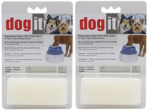 (4 Pack) Dogit Replacement Foam Insert for Fresh & Clear Large Dog Fountain (2 Packages with 2 Filters per Package)