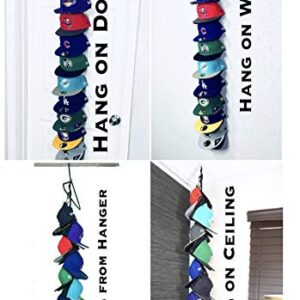 The Clip Hanger Hat Hats Baseball Cap Caps Rack Organizer Organizers 20 Hats Any Size Style Shape! Door Wall Closet Organize Anything. Hanging on Hanger or Hang from Ceiling