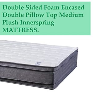 Continental Sleep 13-Inch Firm Euro Top Double Sided Foam Encased Innerspring Mattress, Twin, Black