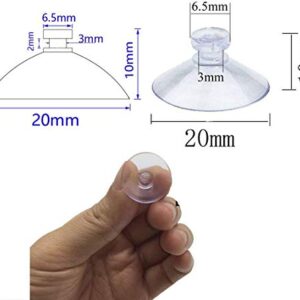 Hyamass 100pcs Mini Clear Plastic Suction Cups Without Hooks (Diameter 20mm)