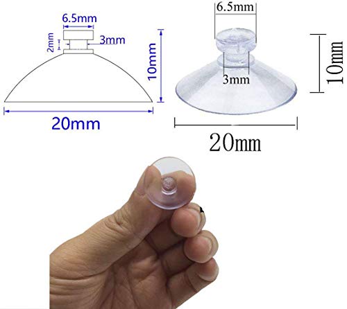 Hyamass 100pcs Mini Clear Plastic Suction Cups Without Hooks (Diameter 20mm)