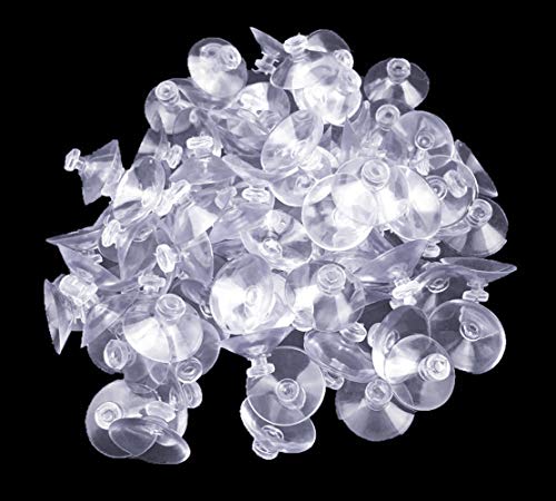 Hyamass 100pcs Mini Clear Plastic Suction Cups Without Hooks (Diameter 20mm)