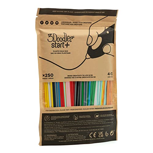 3Doodler Start 3D Printing Filament Refill Bundle (250 pieces) pack of 1