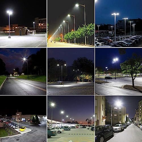 Adiding 150W LED Parking Lot Lights 19500LM LED Dusk to Dawn Outdoor Lighting-600W HID/HPS Equiv Shoebox Area Street Light UL DLC Certified IP66 Pole Bright Area Light with Photocell Sensor