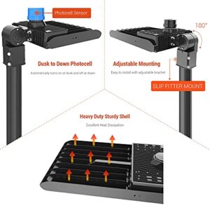 Adiding 150W LED Parking Lot Lights 19500LM LED Dusk to Dawn Outdoor Lighting-600W HID/HPS Equiv Shoebox Area Street Light UL DLC Certified IP66 Pole Bright Area Light with Photocell Sensor