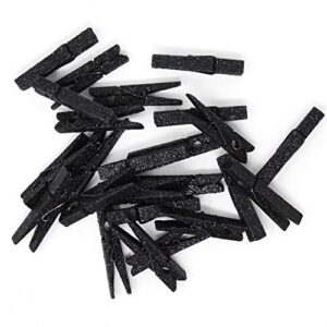 just artifacts 2-inch glitter craft wood clothespins/peg pins (48pc, black glitter)