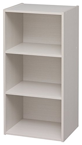 IRIS USA 3-Tier Modular Open Cubby Storage Shelf, Sturdy Storage Bookshelf Cabinet for Living Room Bedroom Guest Room Office Dorm Room Kids Room and Bathroom, White