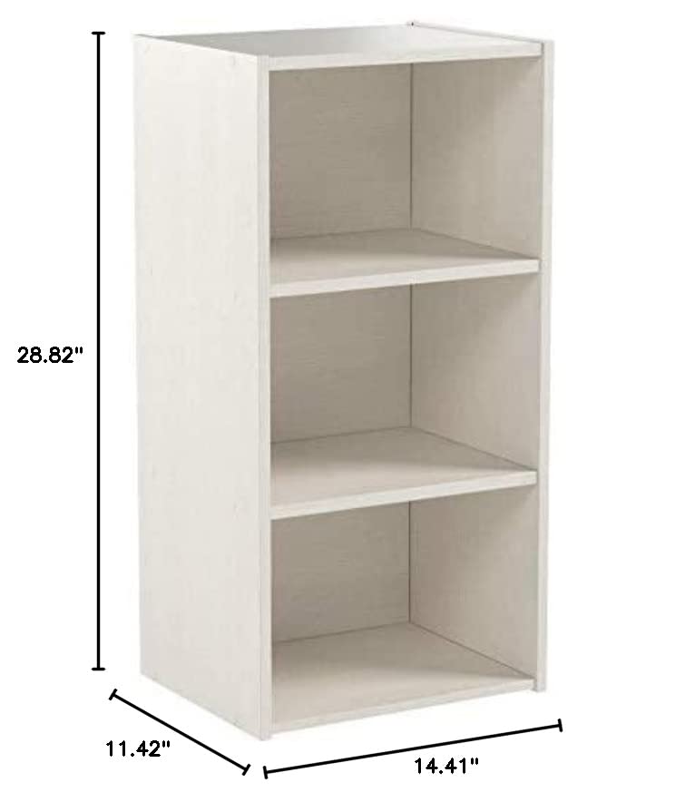 IRIS USA 3-Tier Modular Open Cubby Storage Shelf, Sturdy Storage Bookshelf Cabinet for Living Room Bedroom Guest Room Office Dorm Room Kids Room and Bathroom, White