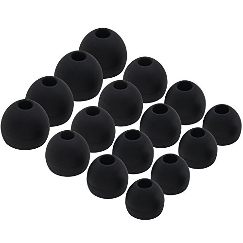 ALXCD Eartips Compatible with LG Tone Platinum HBS1100 Earbuds, XS/S/M/L 4 Sizes 8 Pairs Silicone Earbuds Tips Eartips, Compatible with LG HBS 1100 HBS-1100 Tone Platinum HBS1100 [8 Pair] (Black)