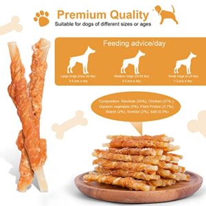 Pawant Chicken Wrapped Rawhides for Dogs Treats Puppy Training Snacks Sticks Dog Rawhide Chews All Natural Dog Treats 1lb