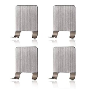 renext razor holder plug holder hook with self adhesive - brushed stainless steel (4 pack)