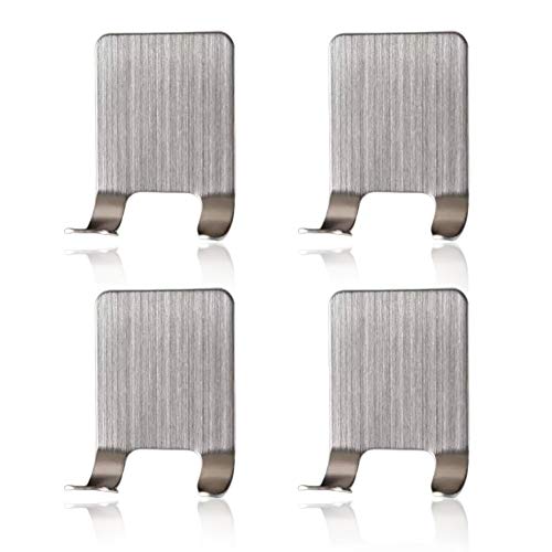 ReNext Razor Holder Plug Holder Hook with Self Adhesive - Brushed Stainless Steel (4 Pack)