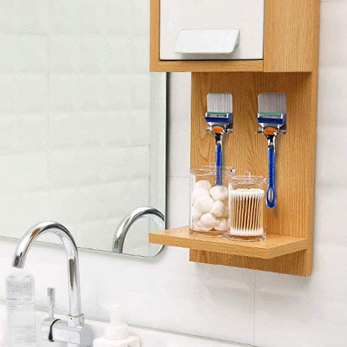 ReNext Razor Holder Plug Holder Hook with Self Adhesive - Brushed Stainless Steel (4 Pack)