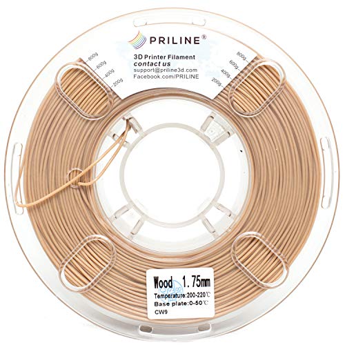 PRILINE 1kg Wood PLA Filament 1.75 3D Printer Filament(The Layer Should be Thicker Than 0.2mm and The Nozzle Should be Bigger Than 0.4mm)