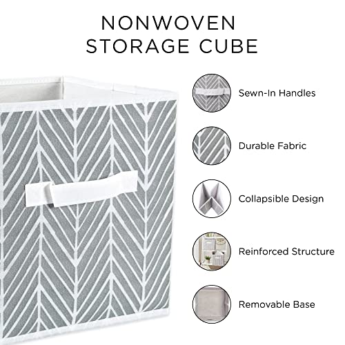 DII Non Woven Storage Collection Polyester Herringbone Bin, Large Set of 2, Gray, 2 Piece