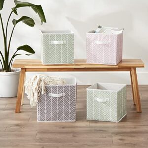 DII Non Woven Storage Collection Polyester Herringbone Bin, Large Set of 2, Gray, 2 Piece