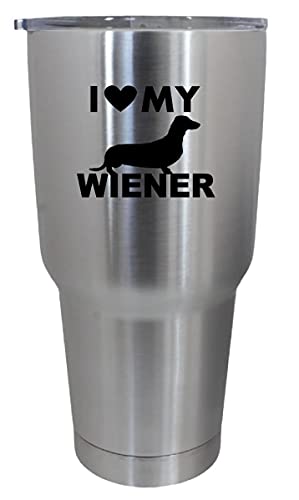 Epic Designs Cups drinkware tumbler sticker - I love my wiener funny dachshund weiner dog - cool sticker decal