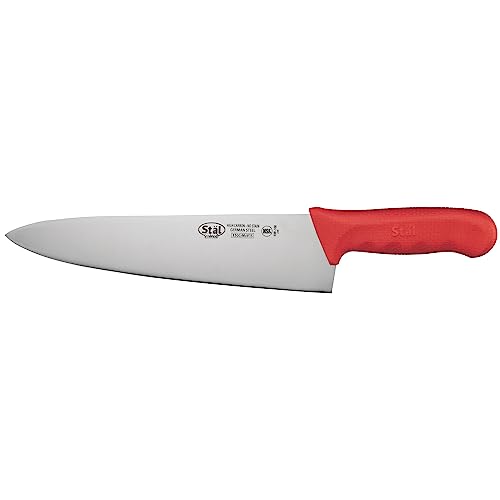 Winco 10" Commercial-Grade Chef's Knife with German Steel Blade, Red