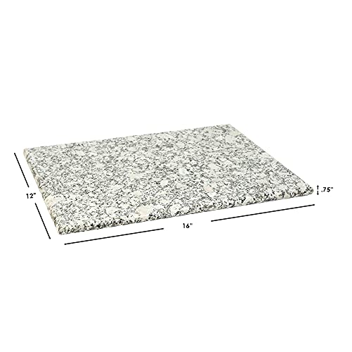 12"x16" Natural Granite Chopping Board (White), By Home Basics | Cutting Boards For Kitchen | Kitchen Serving Boards With Non-Skid Feet | For Veggies, Meats, and Dough Preparation