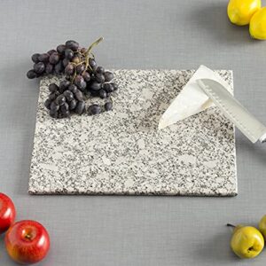 12"x16" Natural Granite Chopping Board (White), By Home Basics | Cutting Boards For Kitchen | Kitchen Serving Boards With Non-Skid Feet | For Veggies, Meats, and Dough Preparation