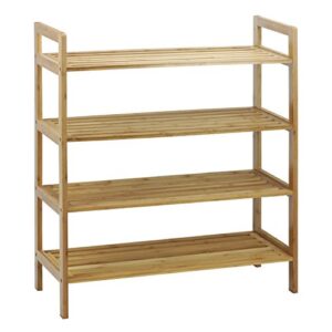 oceanstar 4-tier bamboo, natural shoe rack, medium