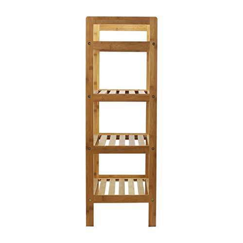 Oceanstar 4-Tier Bamboo, Natural Shoe Rack, Medium