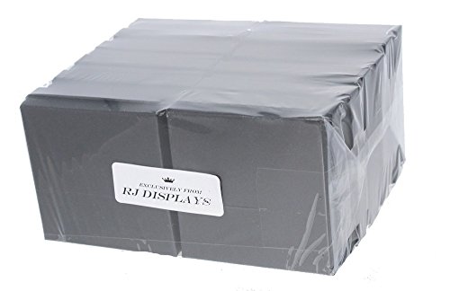 12 Pack Cotton Filled Black Matte Paper Cardboard Jewelry Gift and Retail Boxes for Valentine's Day 3 X 3 X 1 Inch Size by R J Displays