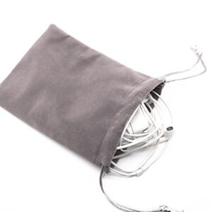 Lady Seven 6pcs 7" X 5" Velvet Cloth Jewelry Pouches/Drawstring Bags (Black and Gray)