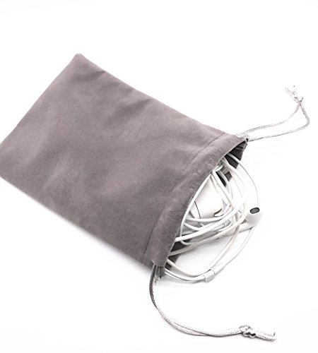 Lady Seven 6pcs 7" X 5" Velvet Cloth Jewelry Pouches/Drawstring Bags (Black and Gray)