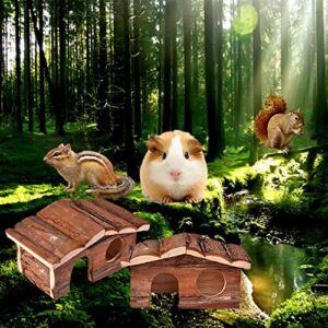 Hamster Chewing Toy Natural Wooden House Safe Hideout Hut for Mice Gerbils