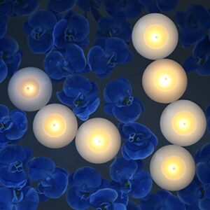 LARDUX LED Floating Candles - 4 PCS 3 Inch Flameless Floating Tea Lights Battery Operated Waterproof Wax Candle Lights for Bathtub Vase Table Centerpieces Decoration