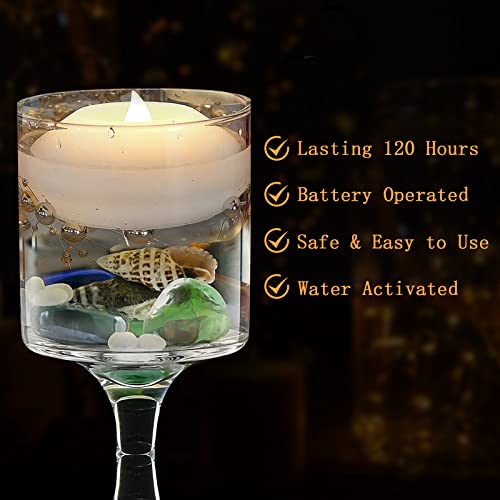 LARDUX LED Floating Candles - 4 PCS 3 Inch Flameless Floating Tea Lights Battery Operated Waterproof Wax Candle Lights for Bathtub Vase Table Centerpieces Decoration