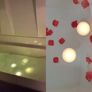 LARDUX LED Floating Candles - 4 PCS 3 Inch Flameless Floating Tea Lights Battery Operated Waterproof Wax Candle Lights for Bathtub Vase Table Centerpieces Decoration