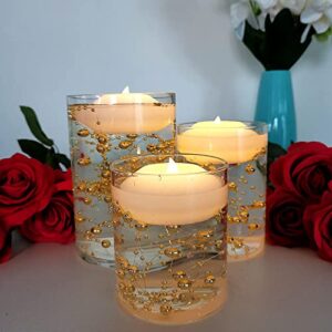 LARDUX LED Floating Candles - 4 PCS 3 Inch Flameless Floating Tea Lights Battery Operated Waterproof Wax Candle Lights for Bathtub Vase Table Centerpieces Decoration