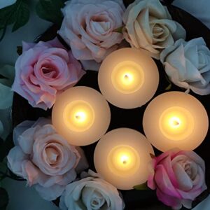 LARDUX LED Floating Candles - 4 PCS 3 Inch Flameless Floating Tea Lights Battery Operated Waterproof Wax Candle Lights for Bathtub Vase Table Centerpieces Decoration