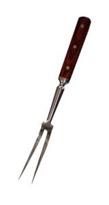 sunrise kitchen supply forged full tang carving fork with wood handle (14")