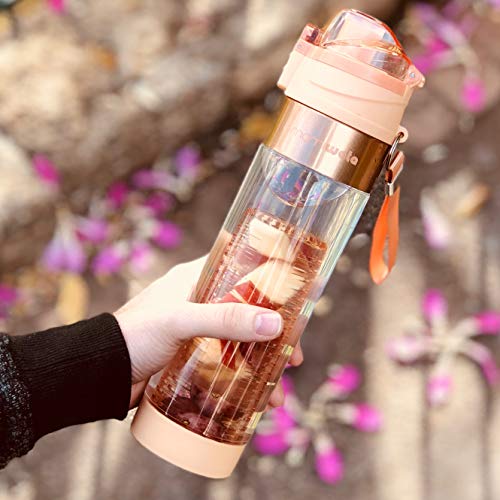 MAMI WATA Fruit Infuser Water Bottle – Unique Stylish Design – Includes Fruit Infused Water recipes eBook & Insulating sleeve – Create Naturally Flavoured Fruit Infused Water – Beautiful Gift Box