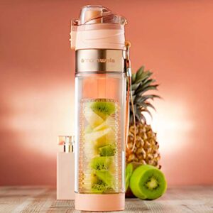 MAMI WATA Fruit Infuser Water Bottle – Unique Stylish Design – Includes Fruit Infused Water recipes eBook & Insulating sleeve – Create Naturally Flavoured Fruit Infused Water – Beautiful Gift Box