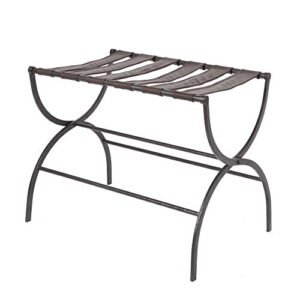 silverwood julian metal folding luggage rack with contour legs, dark brown