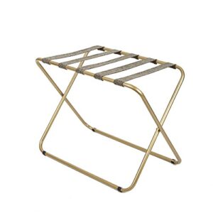 silverwood rhys metal folding luggage rack in gold, dark brown