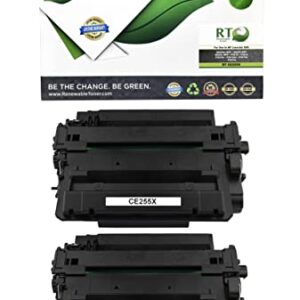 Renewable Toner Compatible High Yield MICR Toner Cartridge Replacement for HP 55X CE255X Laser Printers M521 MFP M525 MFP P3010 P3015 (Pack of 2)