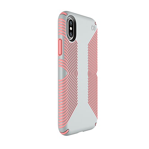 Speck Products Presidio Grip Case for iPhone XS/iPhone X, Dove Grey/Tart Pink (103131-6584)