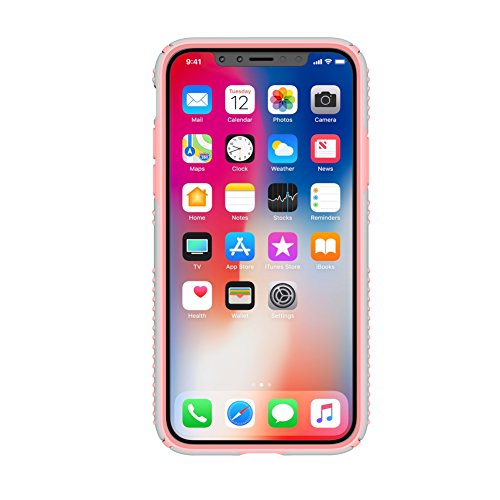 Speck Products Presidio Grip Case for iPhone XS/iPhone X, Dove Grey/Tart Pink (103131-6584)