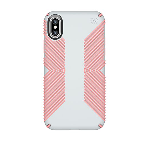 Speck Products Presidio Grip Case for iPhone XS/iPhone X, Dove Grey/Tart Pink (103131-6584)